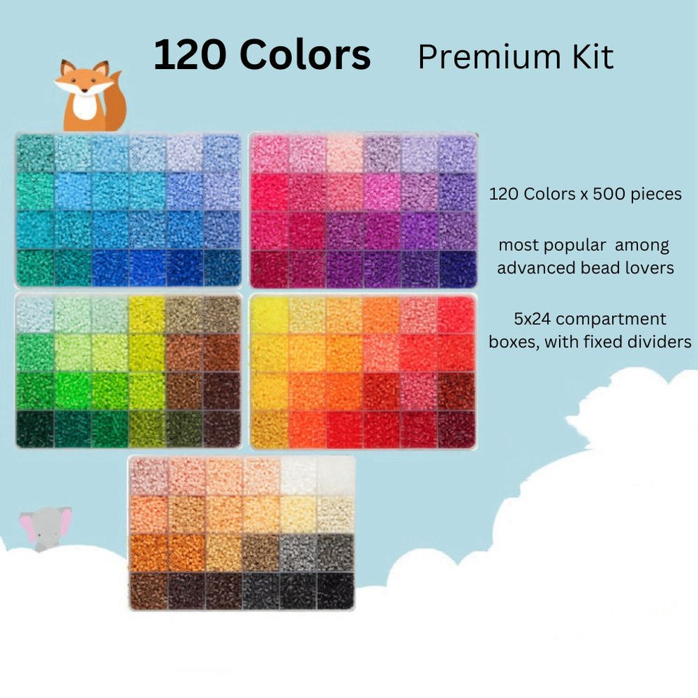 120 Colors Fuse Beads Premium Kit - 120,000 Pcs 2.6mm Beads – Omamori Shop